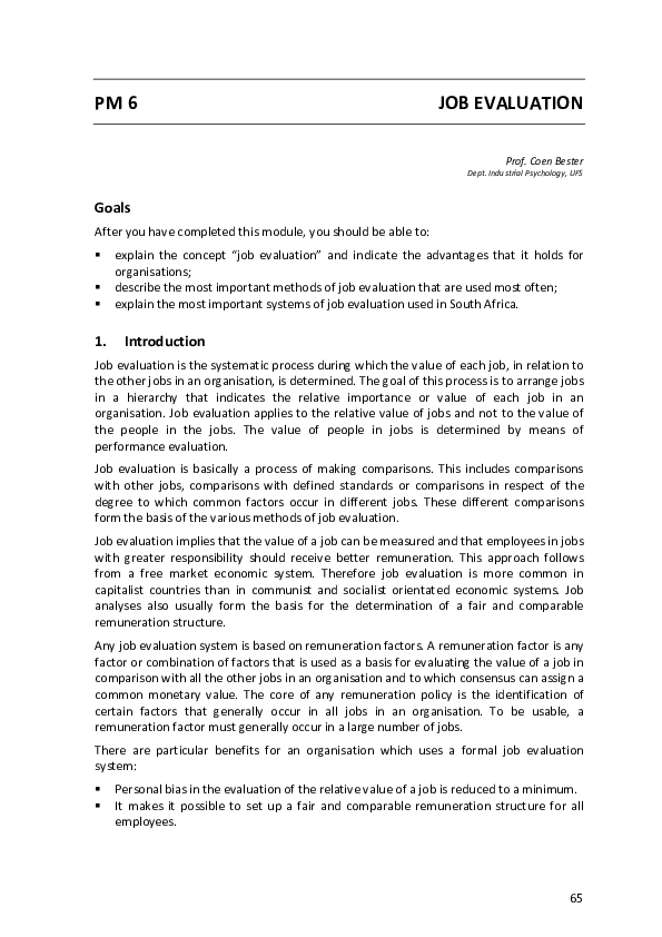 (PDF) PM 6 JOB EVALUATION