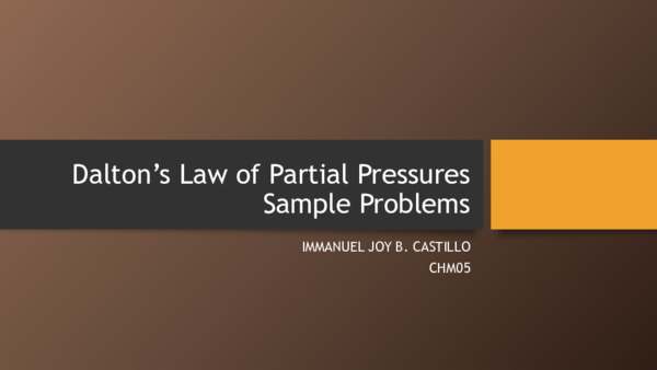 (PPT) Dalton’s Law of Partial Pressures