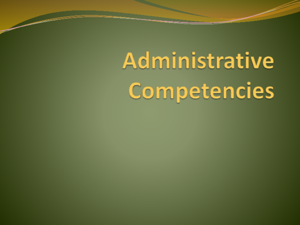 (PPT) Administrative Competencies