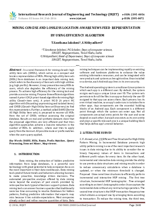 (PDF) Improving Performance with an Efficiency Algorithm