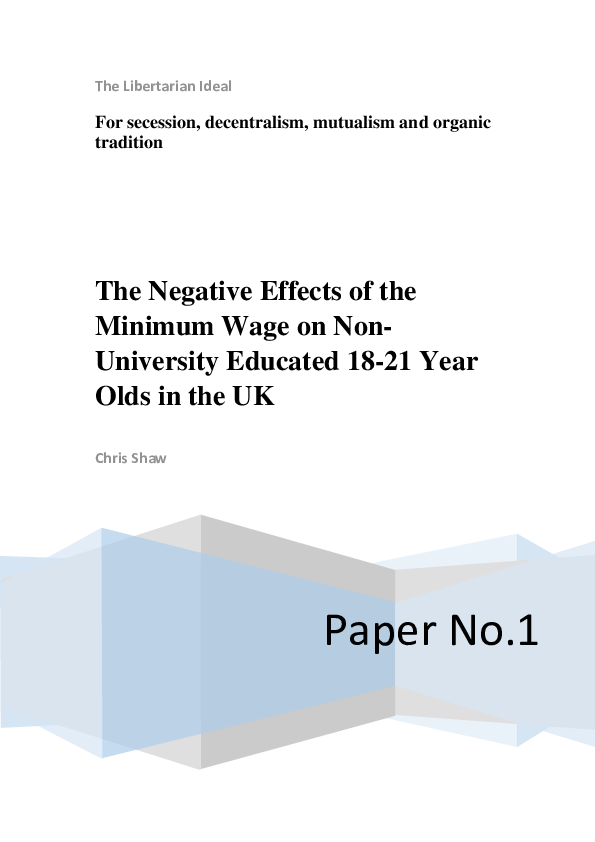 (PDF) The Negative Effects of the Minimum Wage on Non-University ...