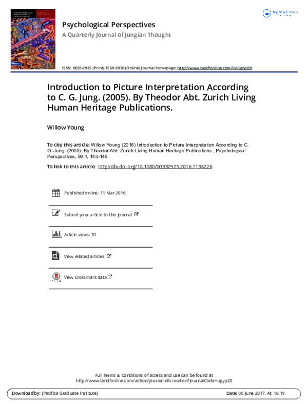 (PDF) Introduction to Picture Interpretation According to C. G. Jung