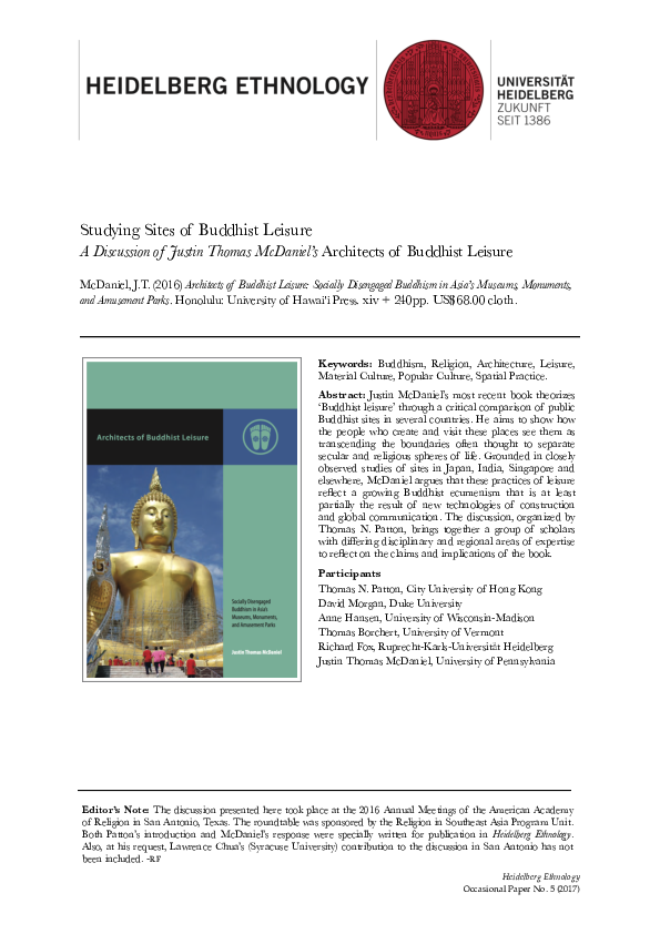(PDF) Buddhist Wonderlands: A Discussion of Justin Thomas McDaniel’s ...
