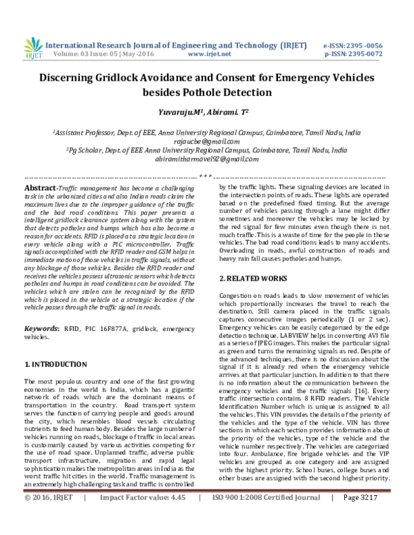 (PDF) Discerning Gridlock Avoidance and Consent for Emergency Vehicles ...