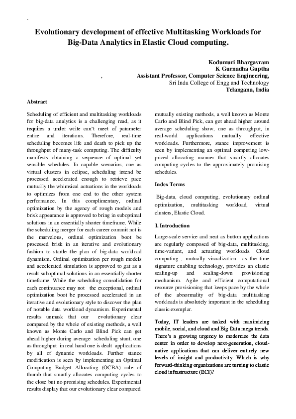 (PDF) Evolutionary development of effective Multitasking Workloads for ...