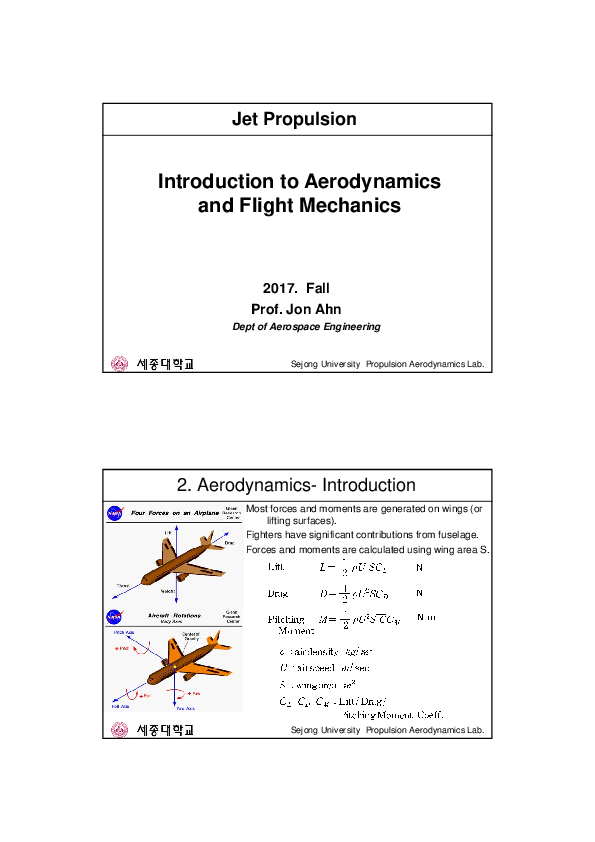 (PDF) Introduction to Aerodynamics and Flight Mechanics