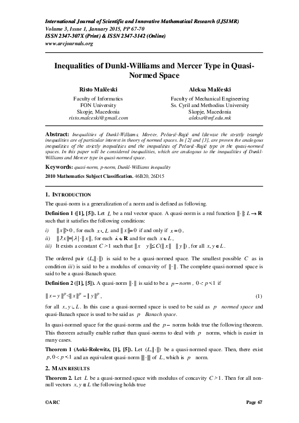 Inequalities Of Dunkl Williams And Mercer Type In Quasi Normed Space