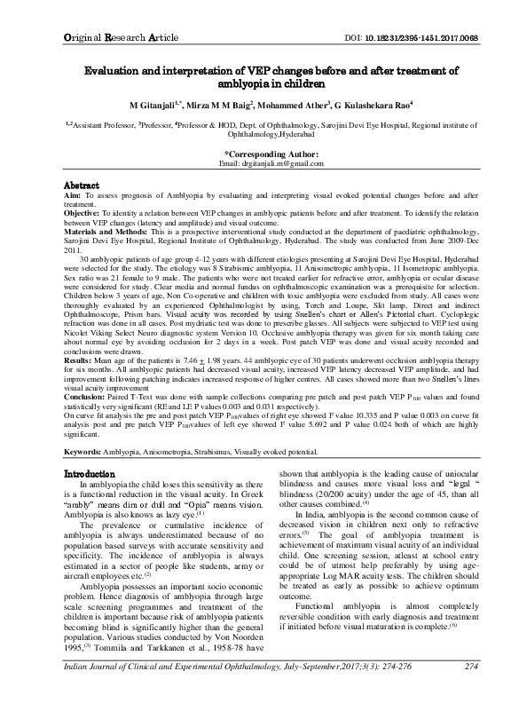 (PDF) Evaluation and interpretation of VEP changes before and after ...