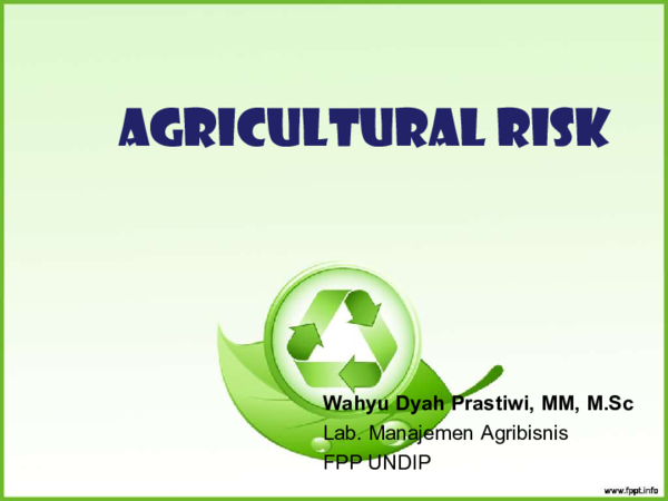 (PDF) Agricultural Risk