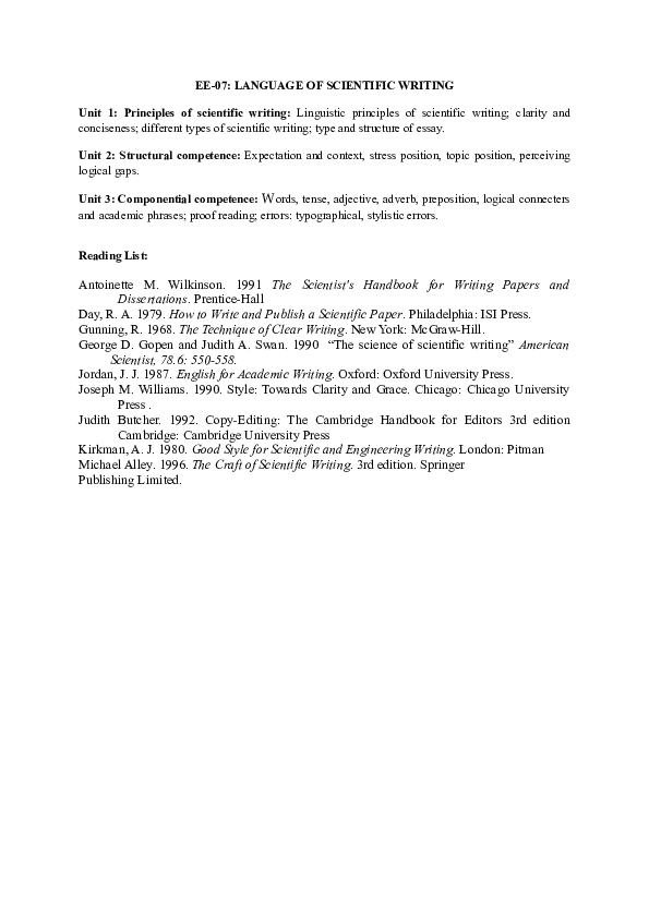 (DOC) Language of Scientific writing