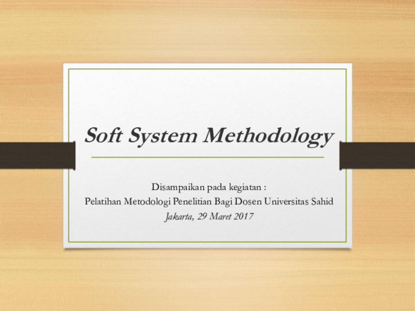 (PPT) Soft System Methodology