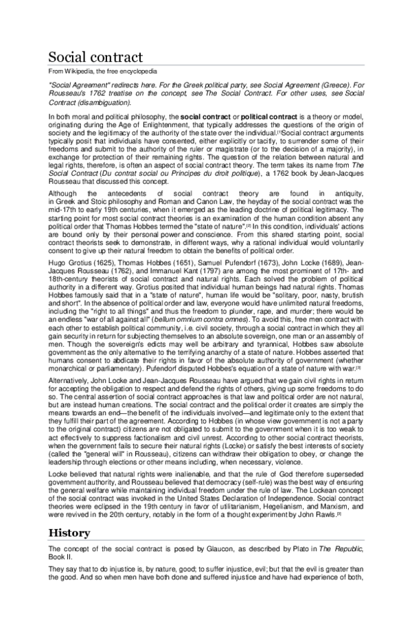(DOC) Evolving Perspectives on Social Contract Theory