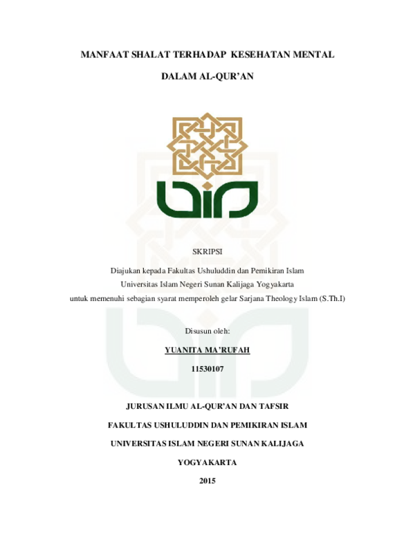 (PDF) MANFAAT SHALAT TERHADAP KESEHATAN MENTAL DALAM AL-QUR'AN