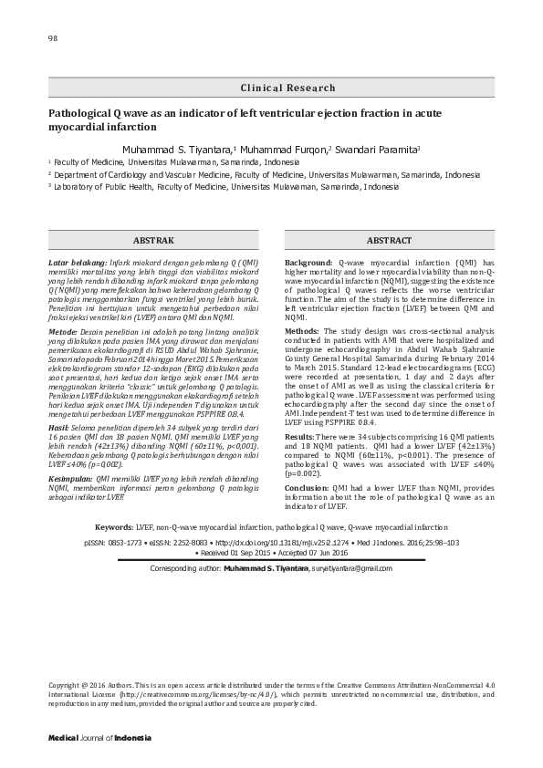 (PDF) Pathological Q Wave as an Indicator of Left Ventricular Ejection ...