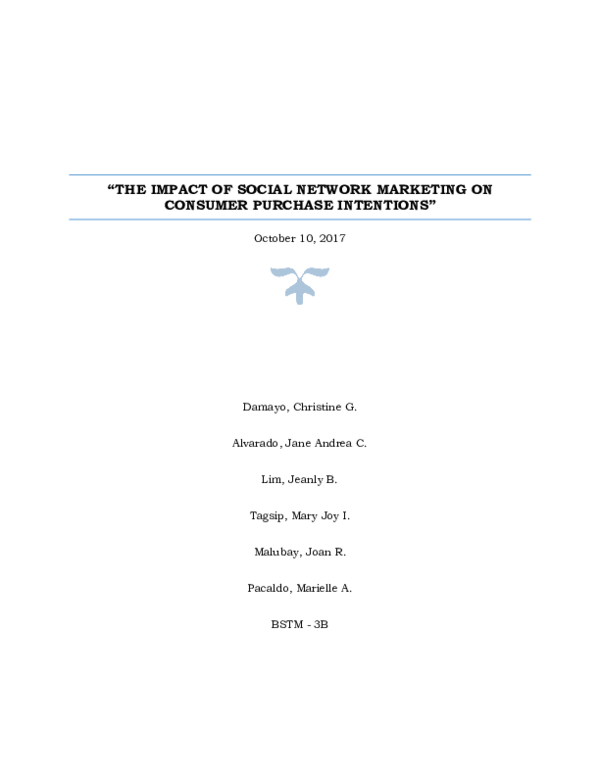 (DOC) IMPACT OF SOCIAL NETWORK MARKETING ON CONSUMER PURCHASE INTENTION