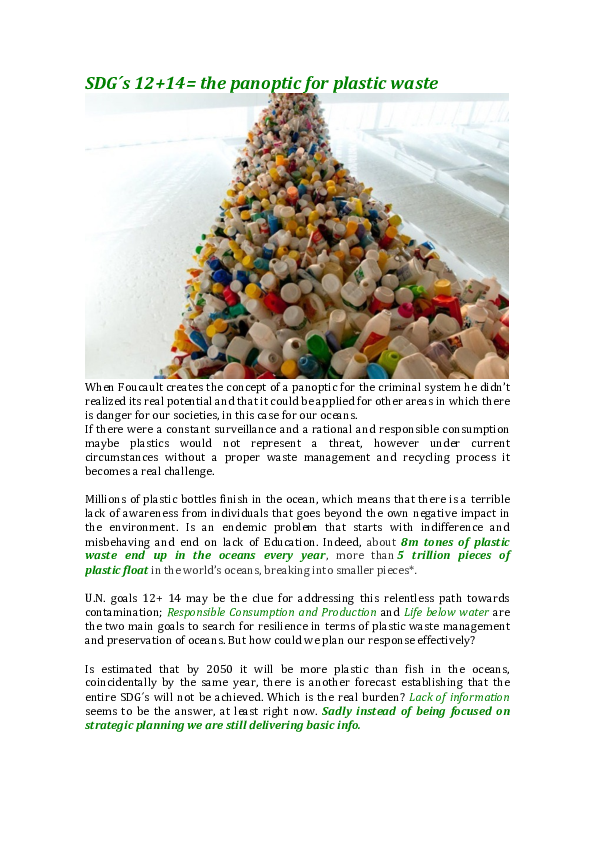 (PDF) SDG 12 + 14= the panoptic for plastic waste