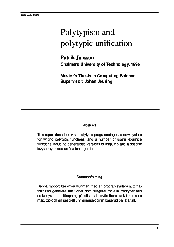 (PDF) Polytypism and polytypic unification