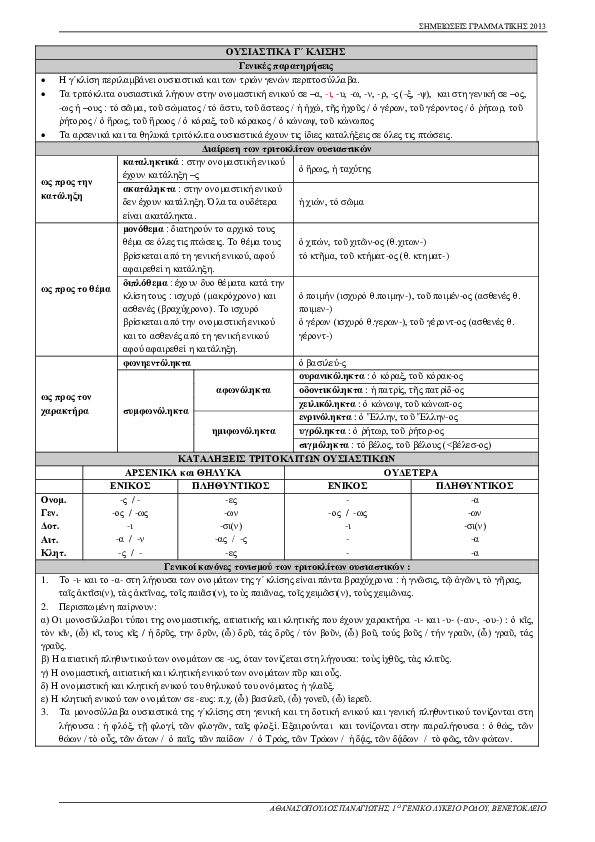 (PDF) Γ ΚΛΙΣΗ ΟΥΣΙΑΣΤΙΚΩΝ