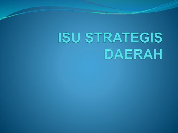 (PPT) Isu Strategis Daerah