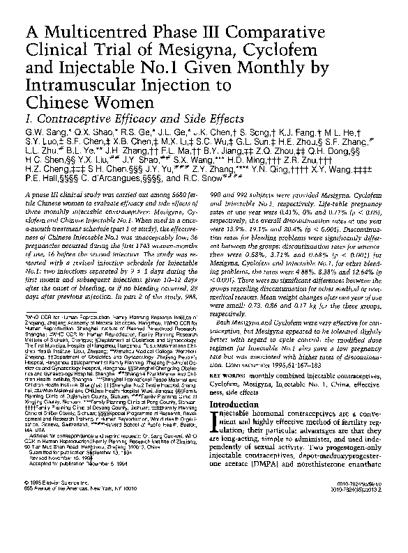 (PDF) A multicentred phase III comparative clinical trial of mesigyna ...