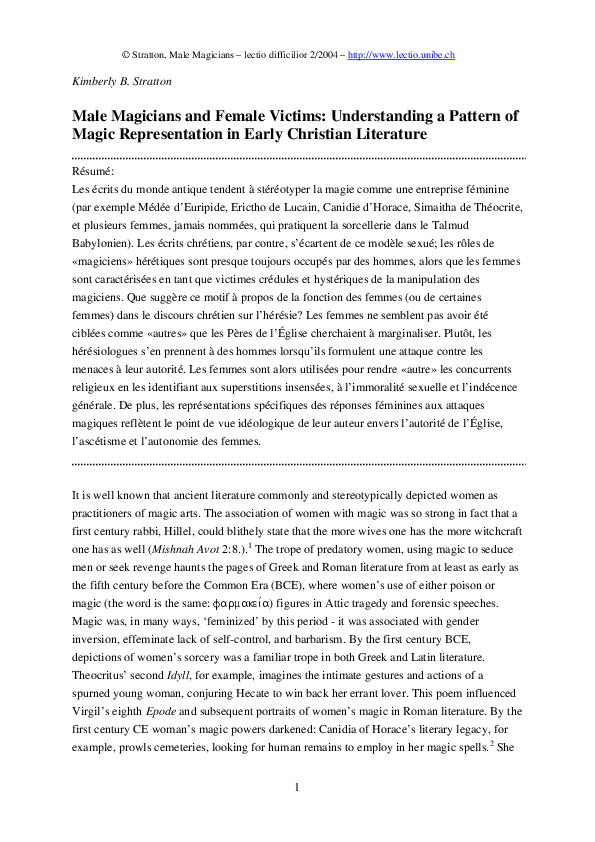 (PDF) Male Magicians and Female Victims: Understanding a Pattern of ...