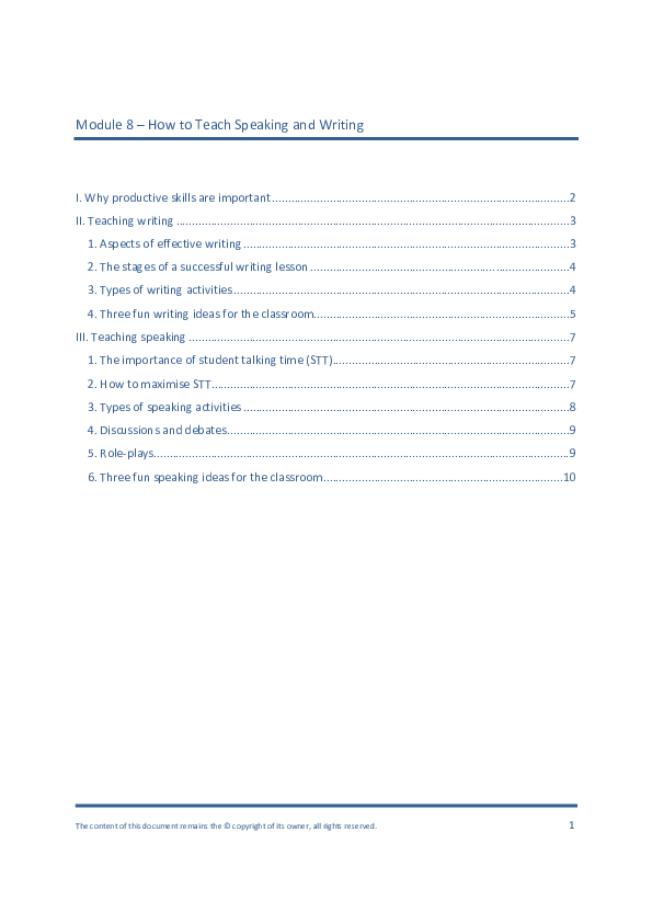 (PDF) Module 8 – How to Teach Speaking and Writing