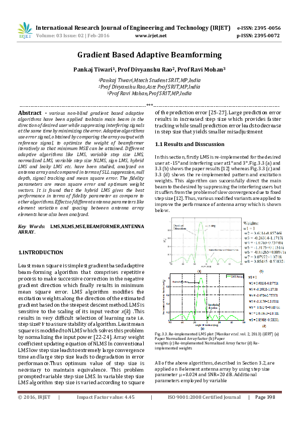 (PDF) Gradient Based Adaptive Beamforming