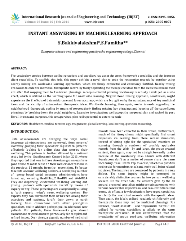 (PDF) INSTANT ANSWERING BY MACHINE LEARNING APPROACH