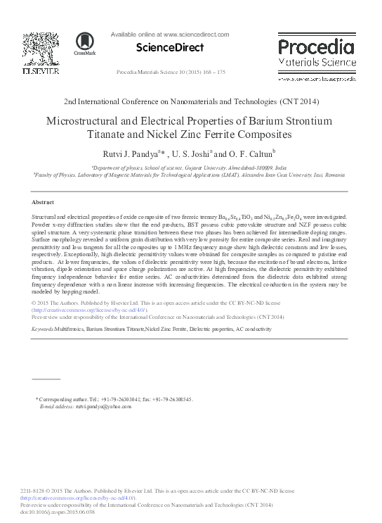 (PDF) Microstructural and Electrical Properties of Barium Strontium Titanate and Nickel Zinc ...