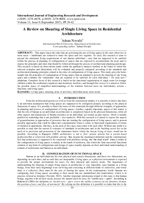 (PDF) A Review on Shearing of Single Living Space in Residential ...