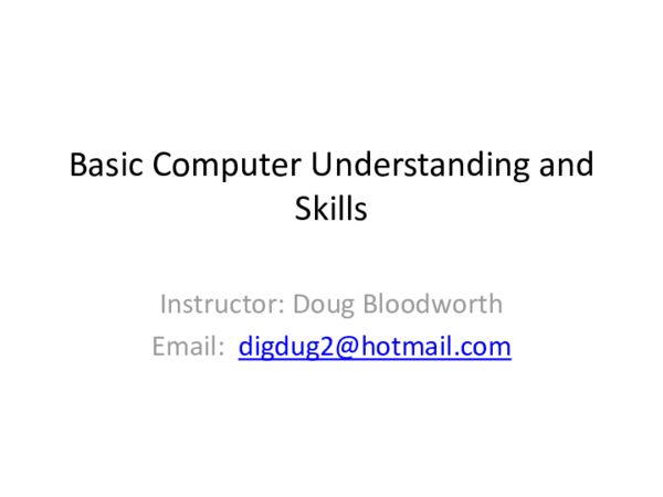 (PPT) Basic Computer Skills
