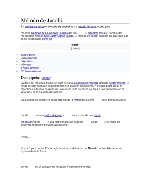 (DOC) Método de Jacobi