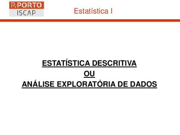 (PDF) ESTATÍSTICA DESCRITIVA OU ANÁLISE EXPLORATÓRIA DE DADOS