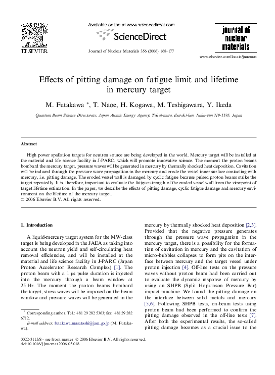 (PDF) Effects of pitting damage on fatigue limit and lifetime in ...