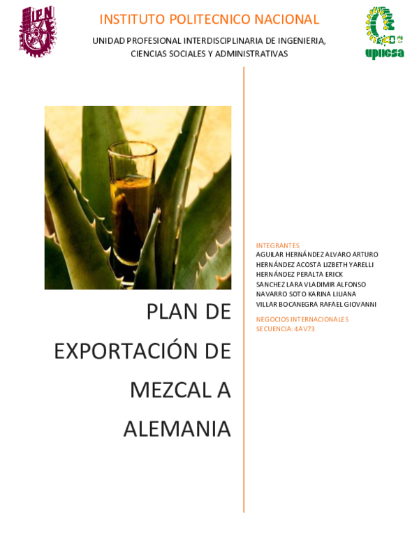 (DOC) EXPORTACIÓN DE MEZCAL ALEMANIA (1)