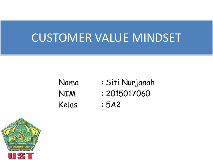 (PPT) CUSTOMER VALUE MINDSET