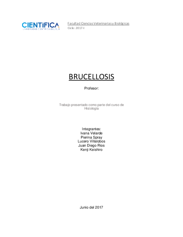(DOC) BRUCELLOSIS trabajo de investigacion