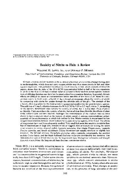 (PDF) Toxicity of Nitrite to Fish A Review.pdf