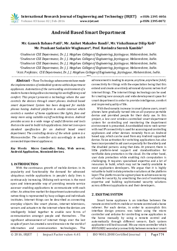 (PDF) Android Based Smart Department