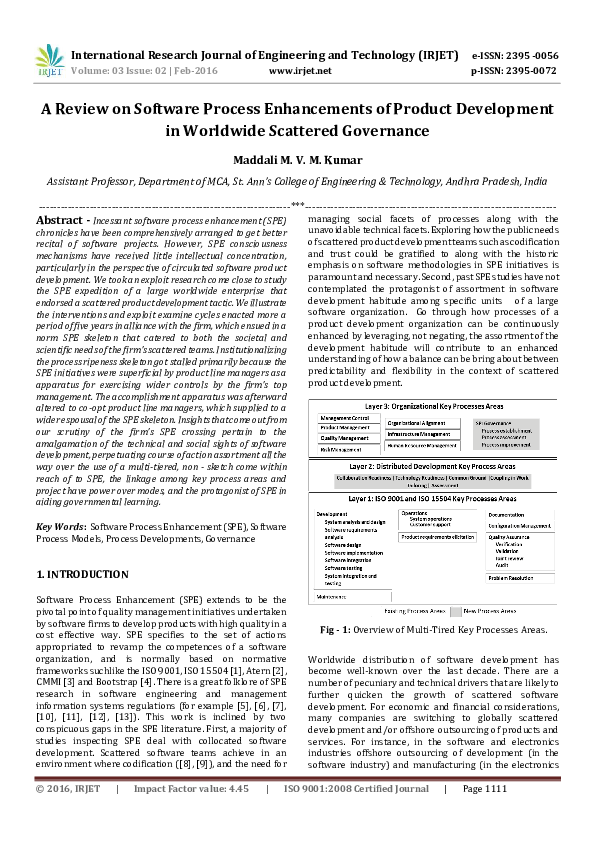 (PDF) A Review on Software Process Enhancements of Product Development in Worldwide Scattered ...