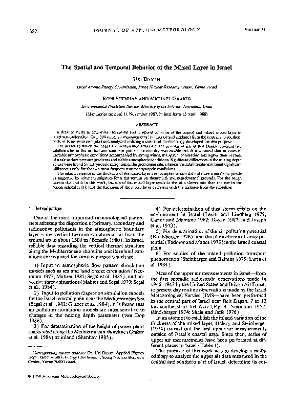 (PDF) Spatial Temporal Mixed Layer | Uri DAYAN - Academia.edu