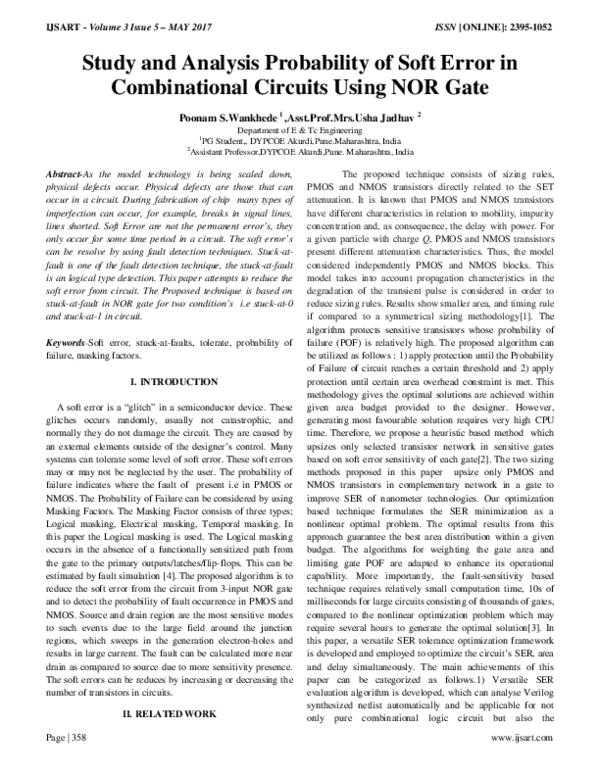 (PDF) Study and Analysis Probability of Soft Error in Combinational Circuits Using NOR Gate ...