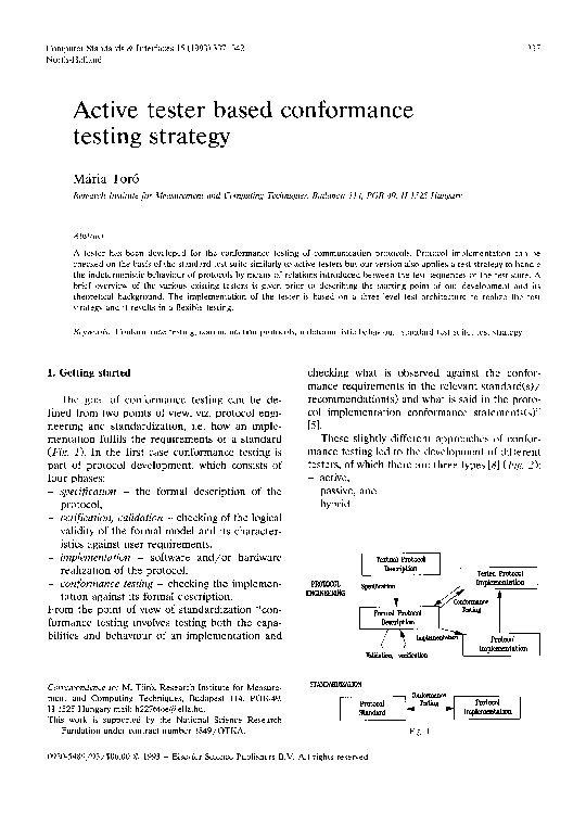 Pdf Active Tester Based Conformance Testing Strategy