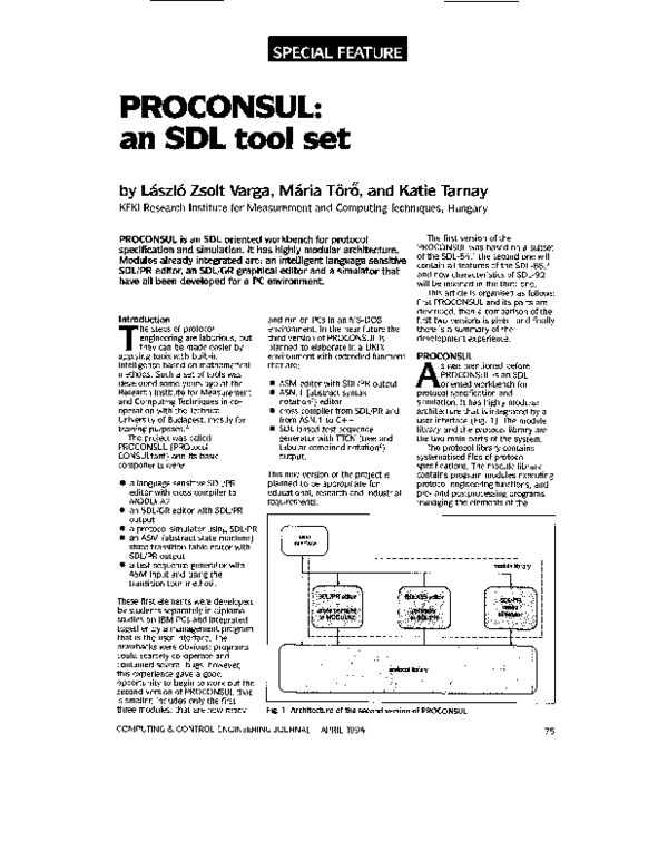 (PDF) PROCONSUL: an SDL tool set