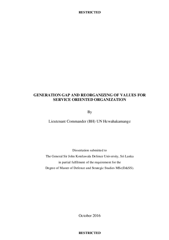 (PDF) RESTRICTED RESTRICTED GENERATION GAP AND REORGANIZING OF VALUES ...