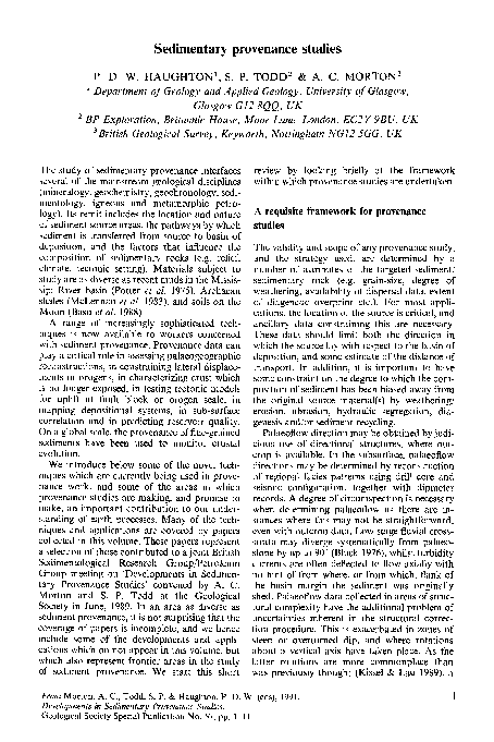 (PDF) Sedimentary provenance studies