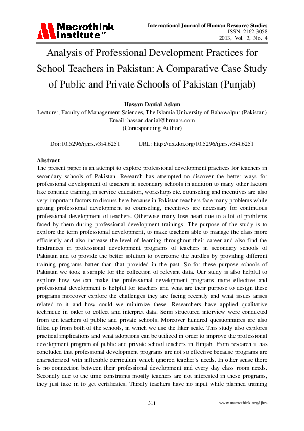 (PDF) Analysis of Professional Development Practices for School ...