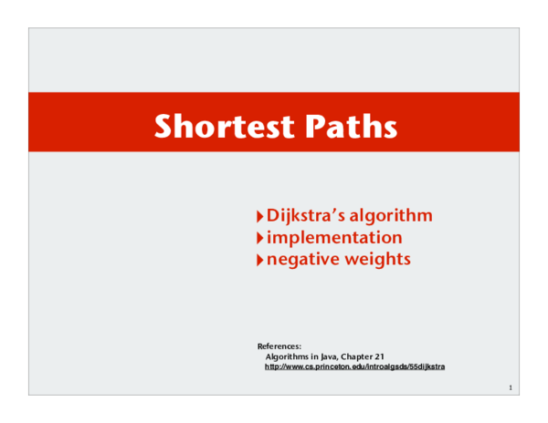 (PDF) Shortest Paths Dijkstra's algorithm implementation negative weights
