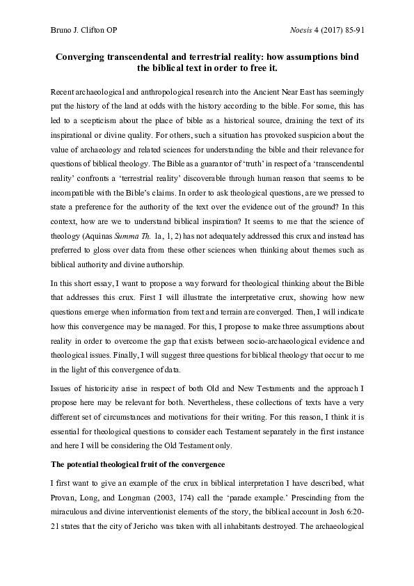 (PDF) Converging transcendental and terrestrial reality: how ...