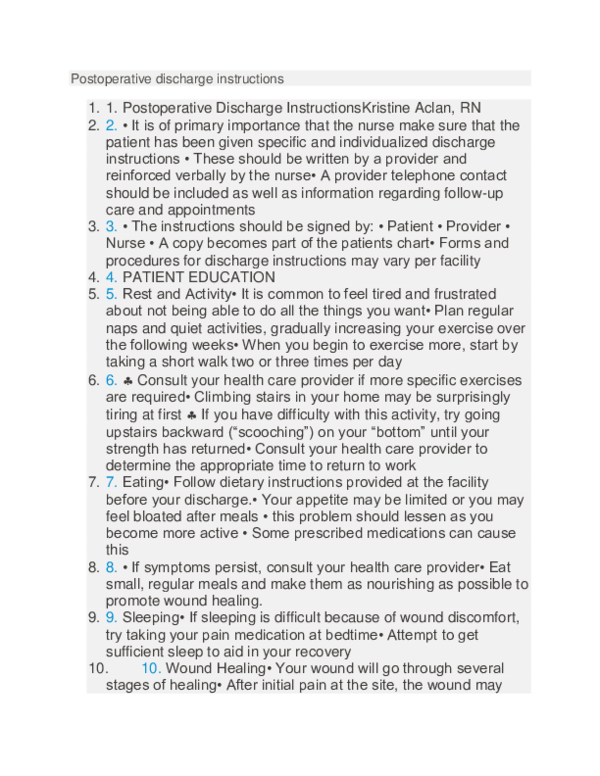 (DOC) Postoperative discharge instructions